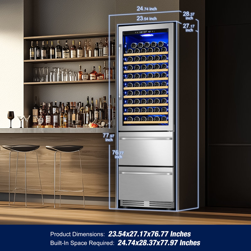 TAZPI 23.5'' Freestanding/built-in 110 Bottle And 165 Can Wine & Beverage Refrigerator | Wayfair